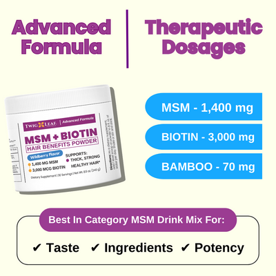 MSM + BIOTIN | Hair Benefits Powder | Twig & Leaf Wellness