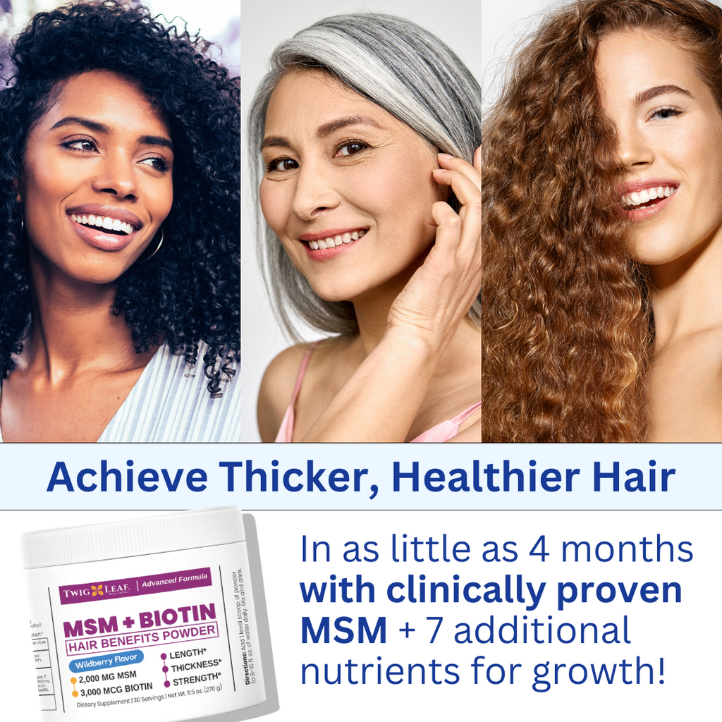 MSM + BIOTIN | Hair Benefits Powder | Twig & Leaf Wellness