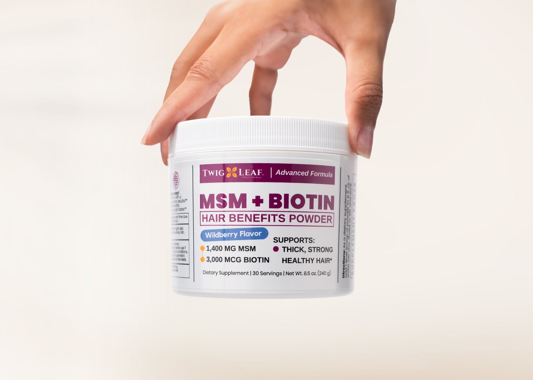 MSM + BIOTIN | Hair Benefits Powder | Twig & Leaf Wellness | Twig ...